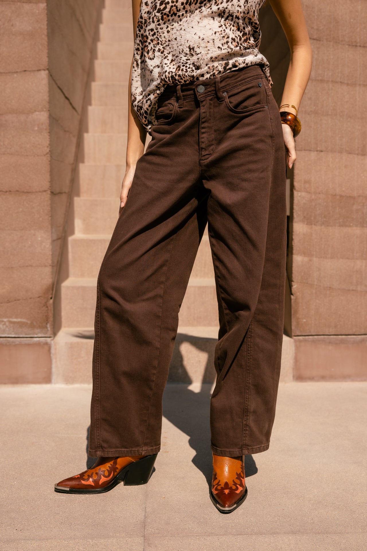 Nettie Magestic barrel pants, new brown | Freeman T. Porter