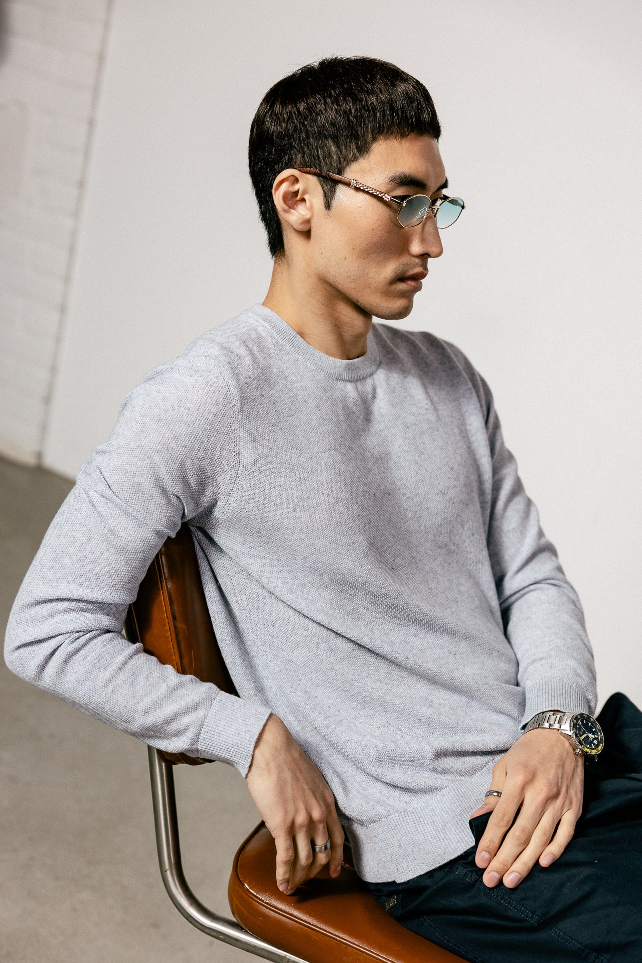 Sonny Heather straight fit sweater, heather | Freeman T. Porter